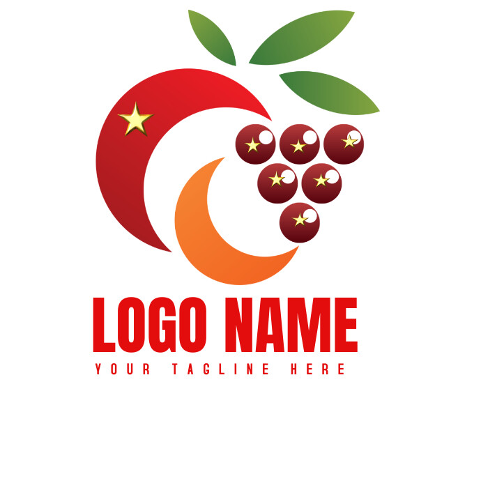 Modèle White Geometric Fruite Logo Logo | PosterMyWall