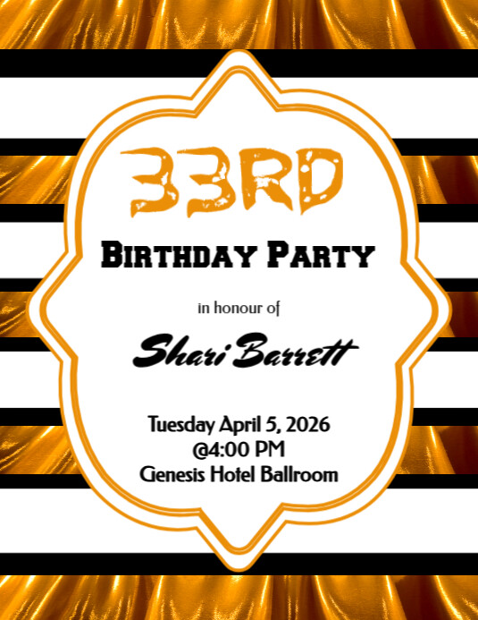 White Geometric Gold Birthday Party Invitatio Template | PosterMyWall
