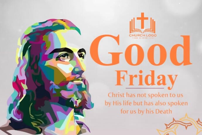White Geometric Good Friday Greetings Poster Template | PosterMyWall