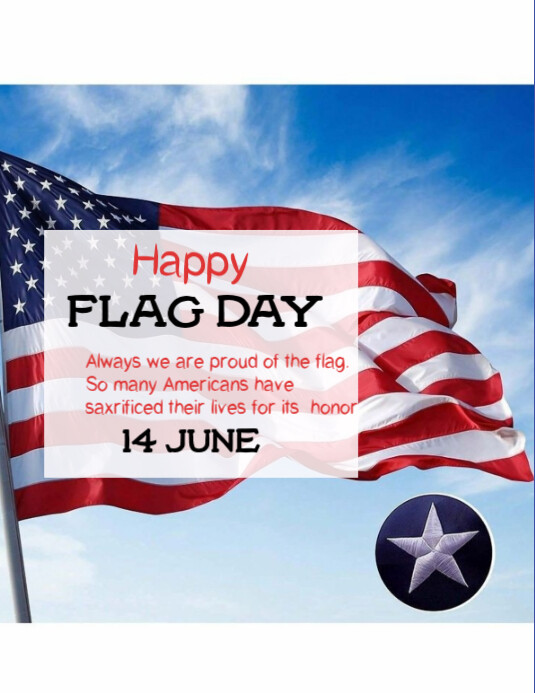 White Geometric Happy Flag Day Flyer (us Letter) Template | PosterMyWall
