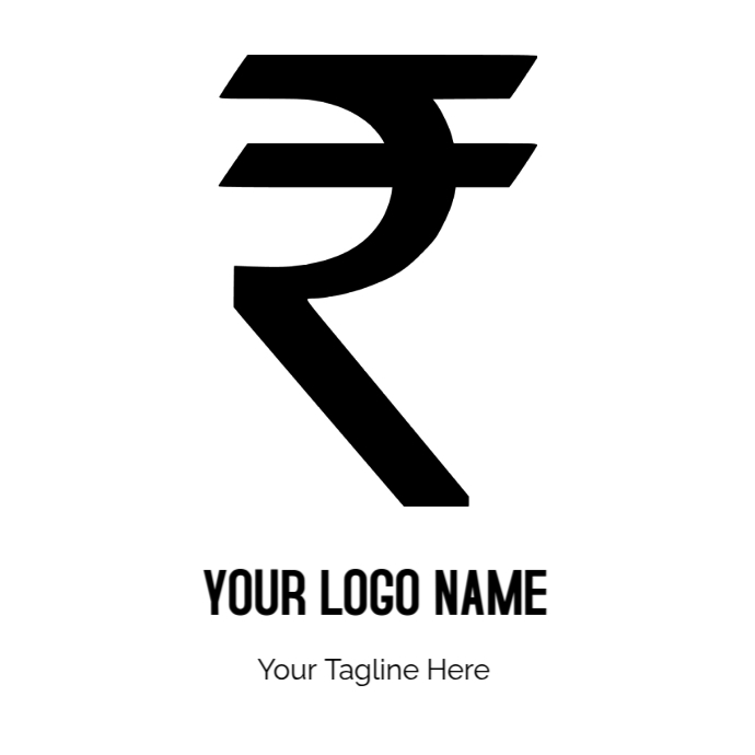 White Geometric Indian Rupee Sign Microsoft Word Currency Symbol Logo ...