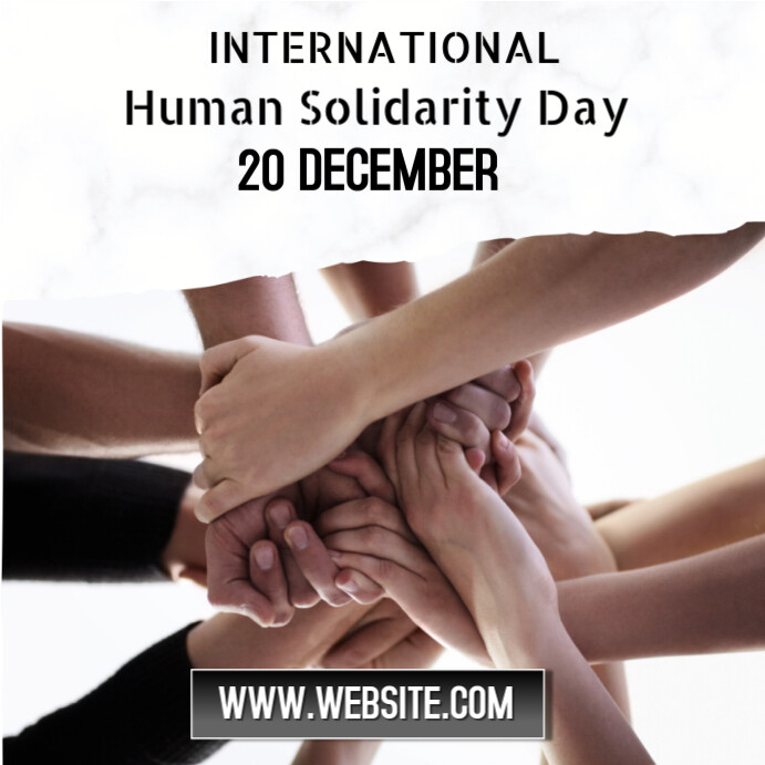 White Geometric International Human Solidarity Day Design Template ...