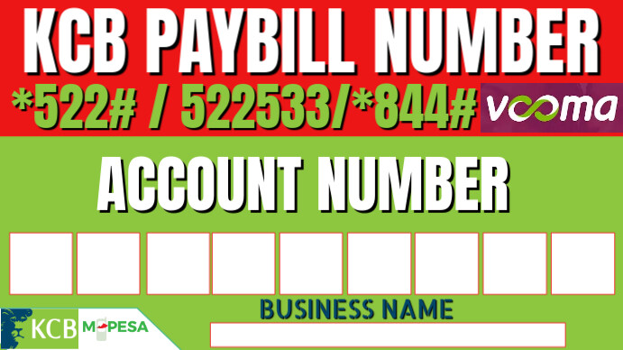 White Geometric Kcb Business Paybill Digital Display (16:9) Template ...