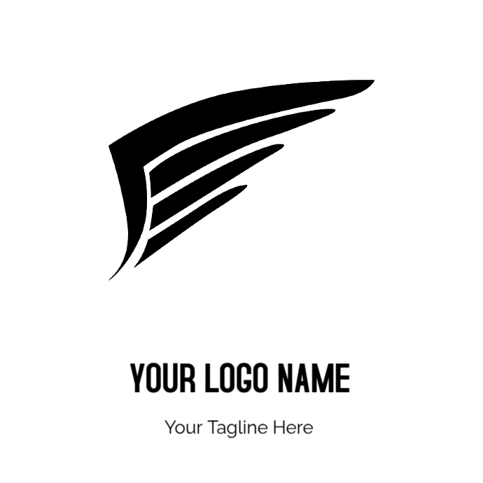 White Geometric Logo Silhouette Logo Templat | PosterMyWall