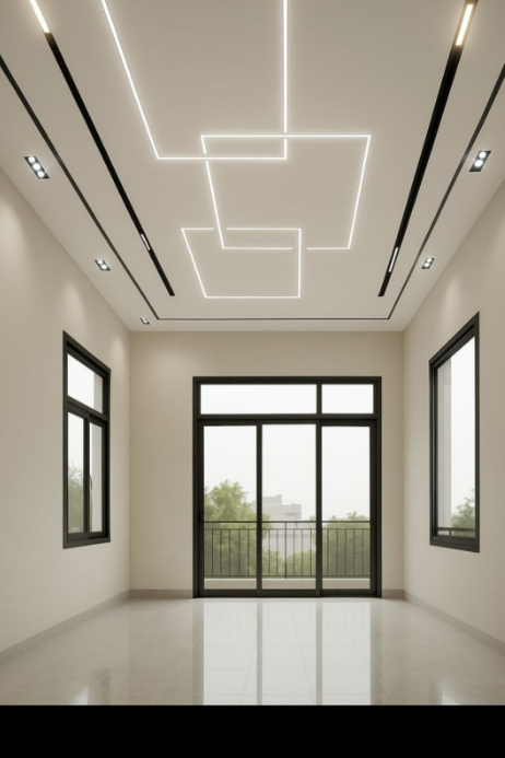 White Geometric Modern Geometric Ceiling Design Poster Template ...