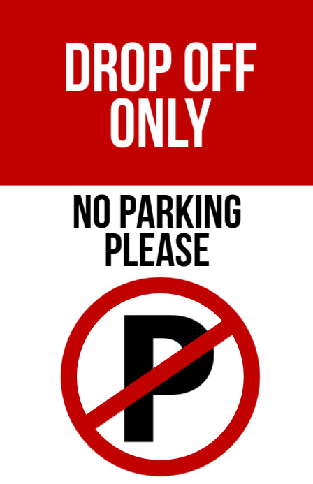 White Geometric No Parking Tabloid Template | PosterMyWall