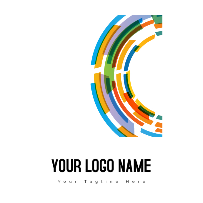 White Geometric Round Panel Logo Template | PosterMyWall