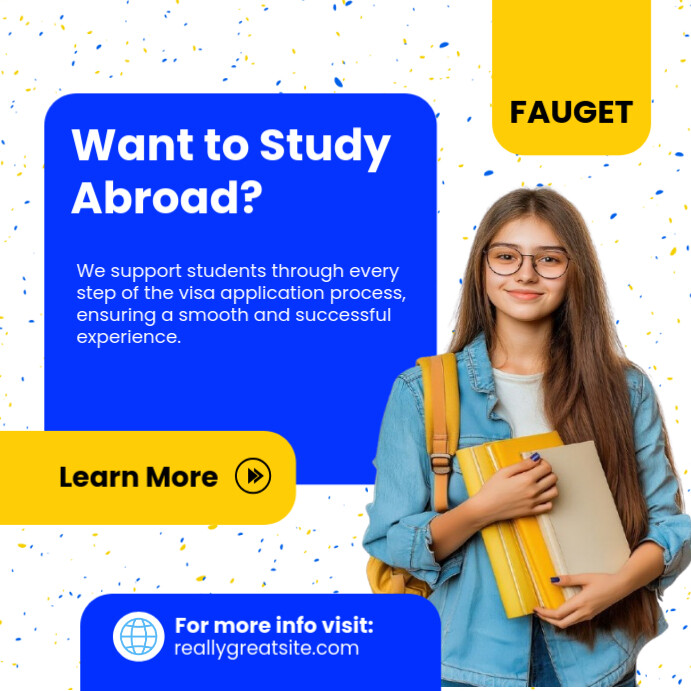 White Geometric Study Abroad Instagram Post Template | PosterMyWall