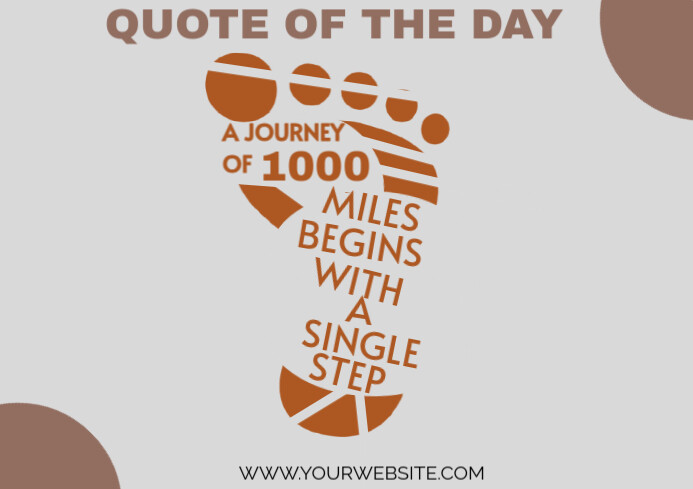 Copy of White Geometric The Journey First Step Quote A4 | PosterMyWall