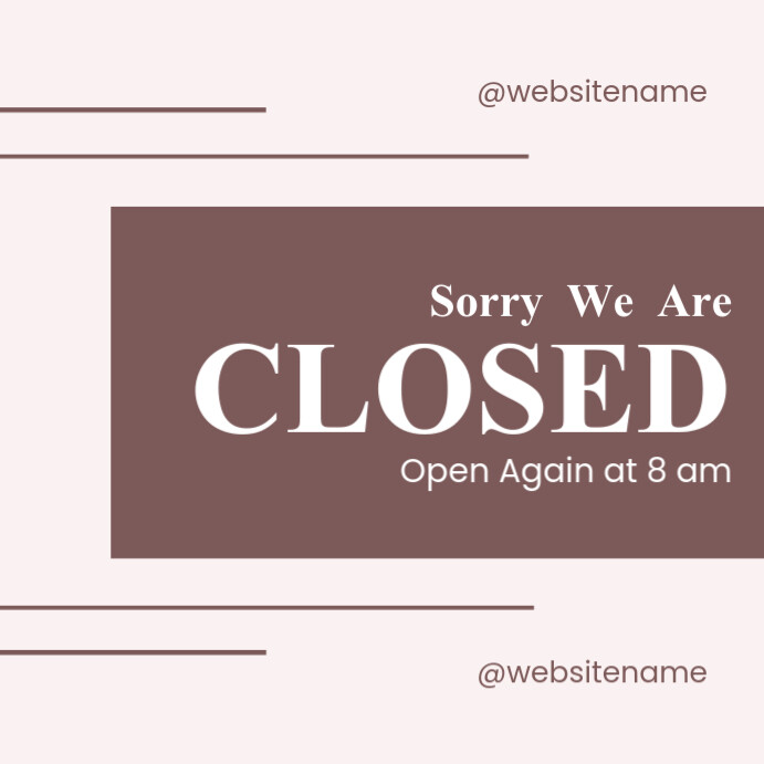 White Geometric We Are Closed Instagram Post Template | PosterMyWall