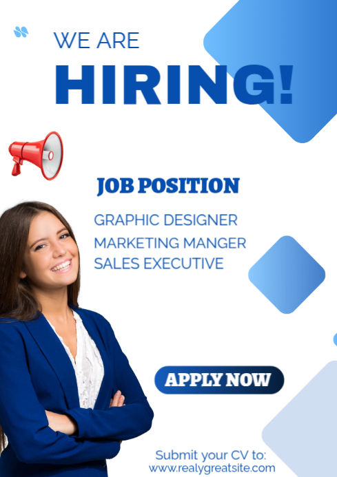 White Geometric We Are Hiring New Job Posting Contents Graphics ...