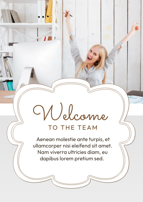 Copy of White Geometric Welcome To The Team A4 | PosterMyWall