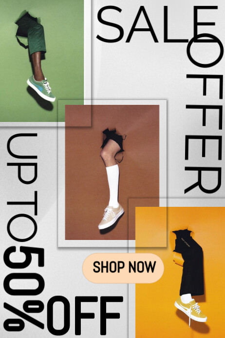 White Geometris Sale Offer Up To 50% Off Poster Templat | PosterMyWall