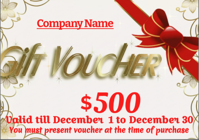 White Gift Voucher 8 A5 Template | PosterMyWall