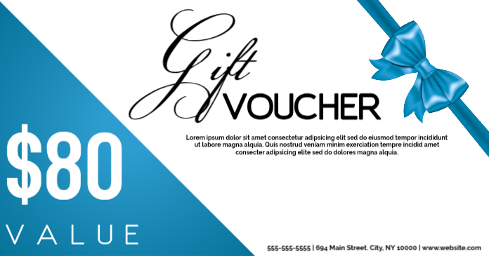 White Gift Voucher Design Facebook Shared Image Template | PosterMyWall