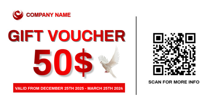 White Gift Voucher Facebook Shared Image Template | PosterMyWall
