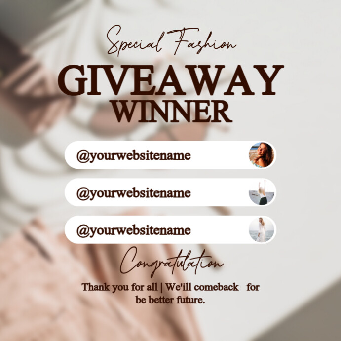 Copy of White Giveaway Winner Instagram Post | PosterMyWall