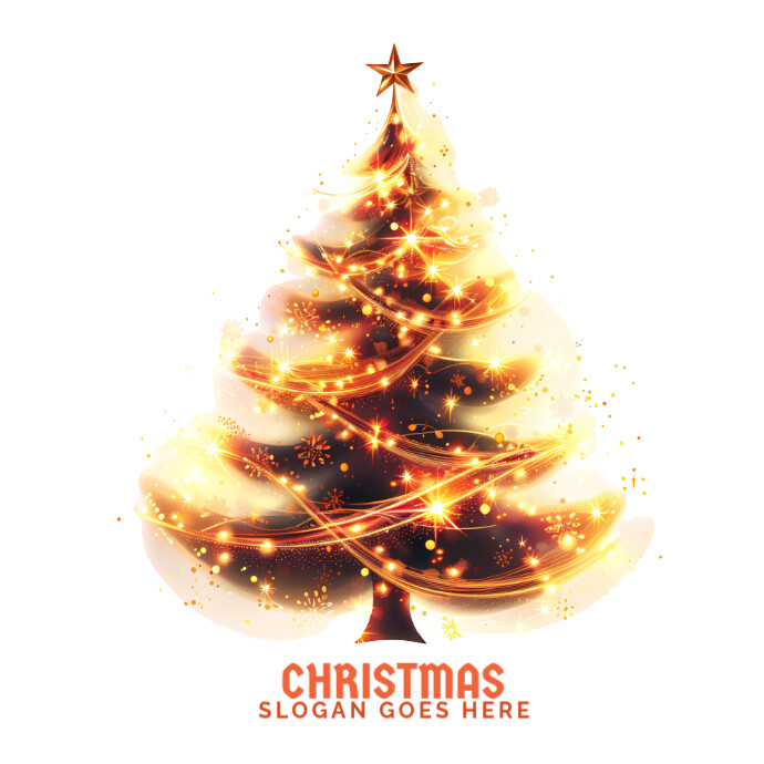 White Glitter Christmas Tree Logo Template | PosterMyWall