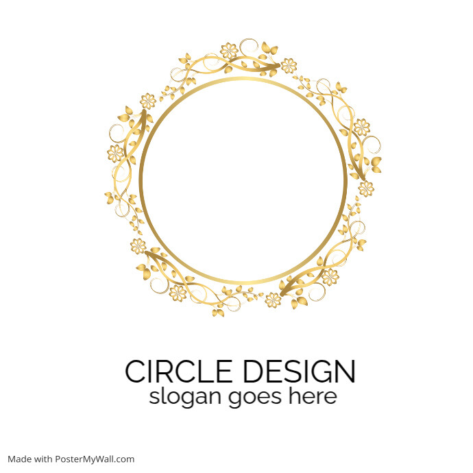 White Golden Circle Frame Logo Template | PosterMyWall