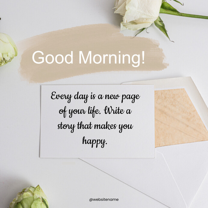 White Good Morning Instagram Post Template | PosterMyWall