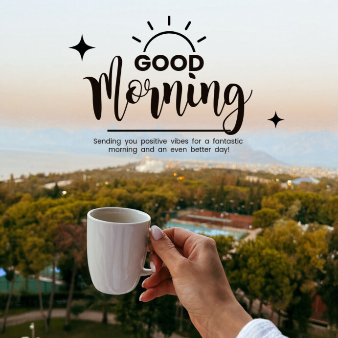 White Good Morning Instagram Post Template | PosterMyWall
