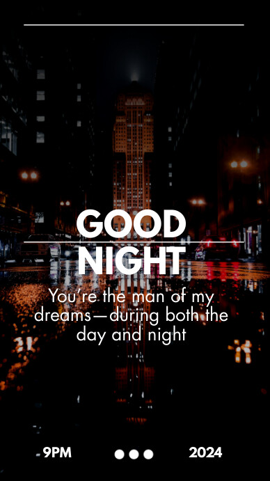 White Good Night Instagram Story Templat | PosterMyWall
