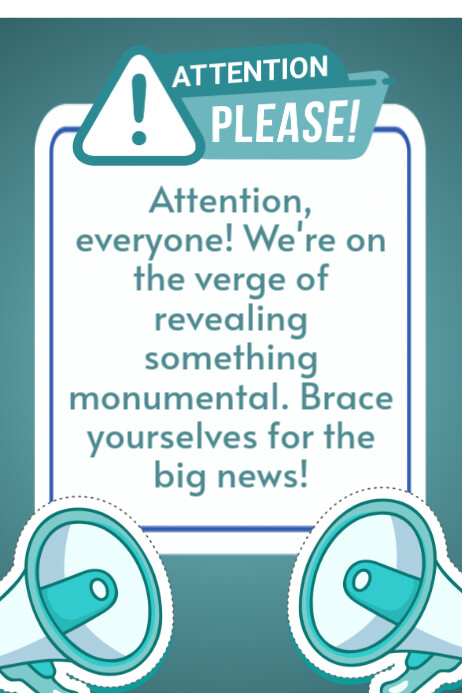 Plantilla de White Gradien Attention Please Poster | PosterMyWall