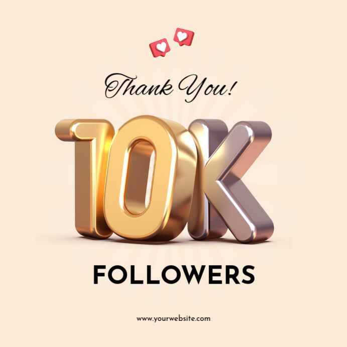 Copy of White Gradient 10k Followers Instagram Post | PosterMyWall