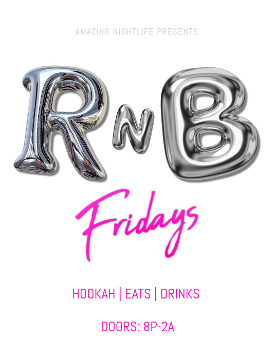 White Gradient 3d Font RnB Flyer (us Letter) Template | PosterMyWall