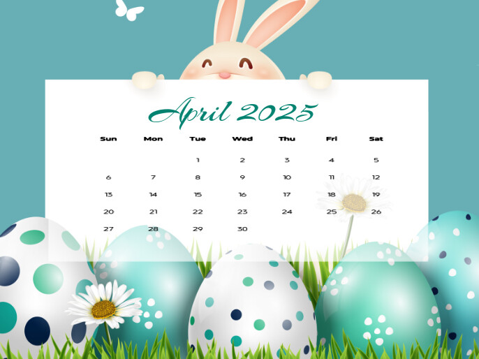 Copy of White Gradient April Calendar Presentation | PosterMyWall