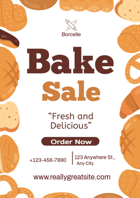 Plantilla de White Gradient Bake Sale Post A4 | PosterMyWall