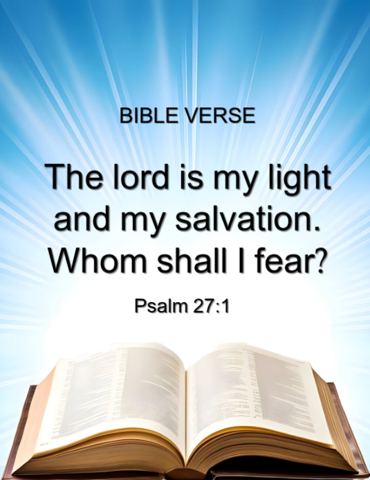 White Gradient Bible Verse- Psalm 27:1 Flyer (us Letter) Template ...