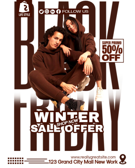 White Gradient Black Friday Sale Ad Banner Instagram Portrait Template ...