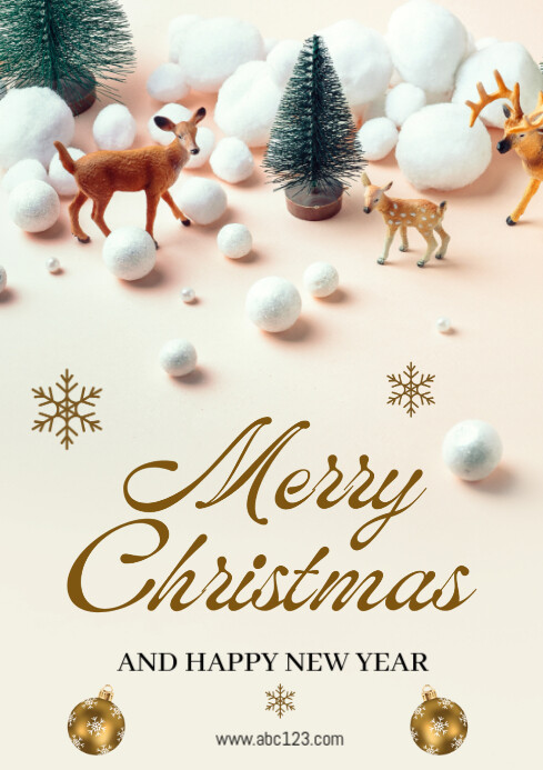 White Gradient Christmas Cards A4 Templat | PosterMyWall