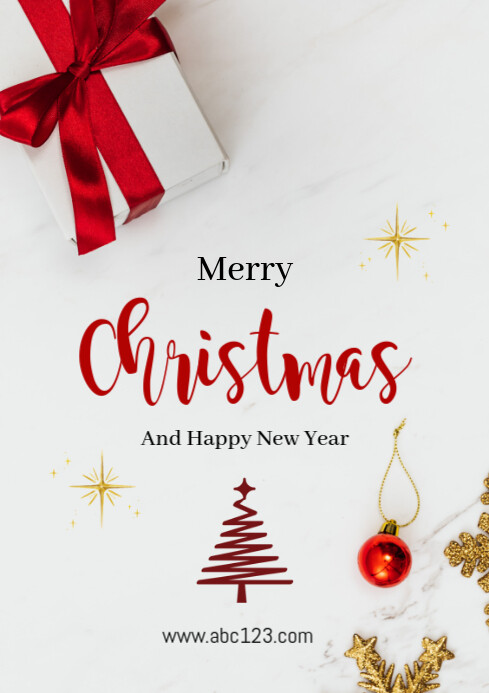 White Gradient Christmas Cards A4 Template | PosterMyWall