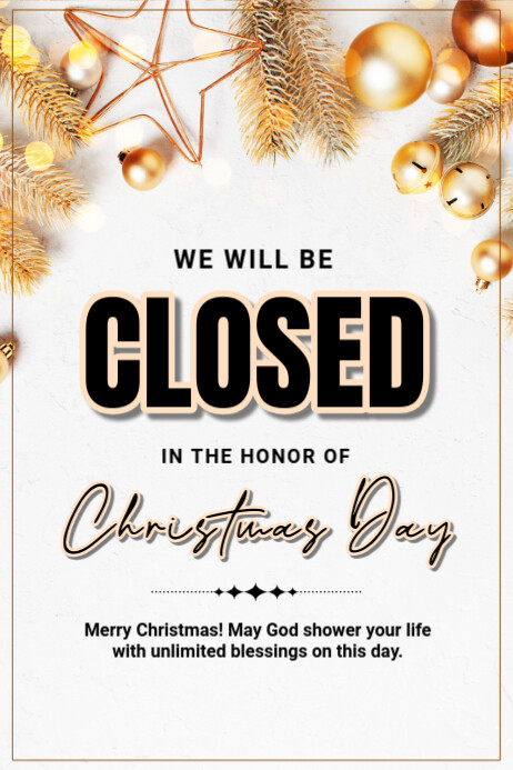 Plantilla de White Gradient Christmas Closed Poster | PosterMyWall