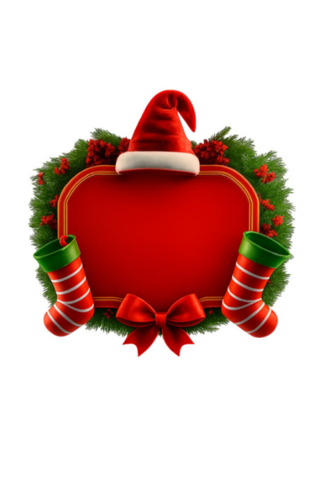 Plantilla de White Gradient Christmas Label With Santa Hat Poster ...