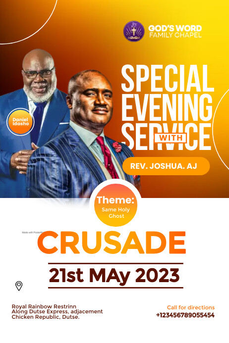 White Gradient Church Crusade Flyer Poster Template | PosterMyWall