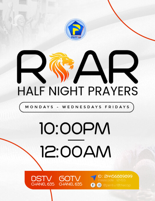 White Gradient Church Half Night Service Flyer (us Letter) Template ...