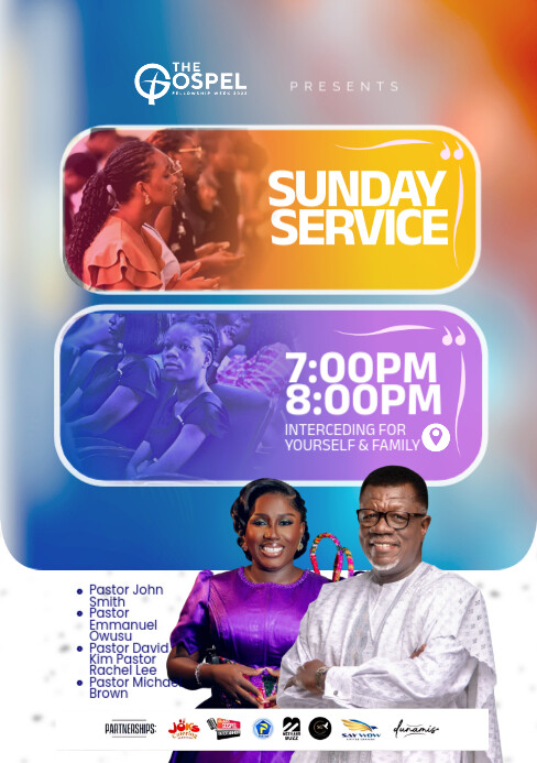 White Gradient Church Sunday Service A5 Template | PosterMyWall
