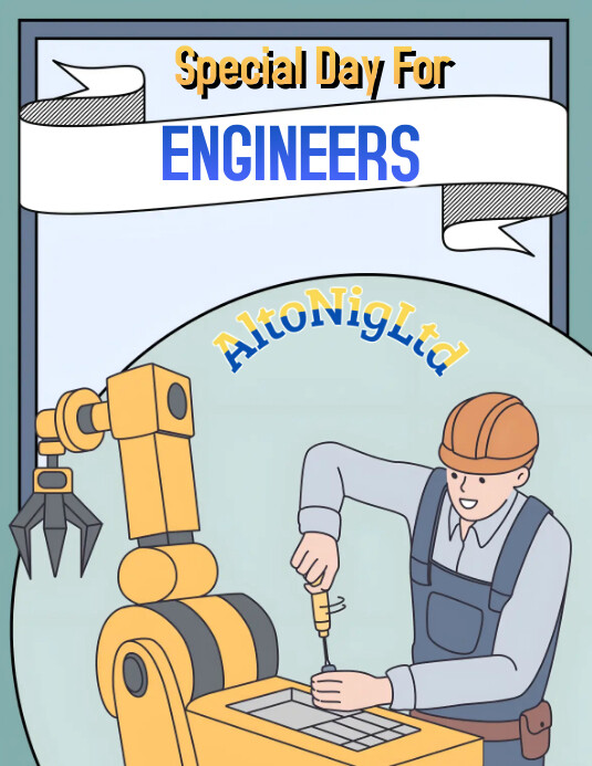 White Gradient Engineer Day Flyer (us Letter) Template | PosterMyWall