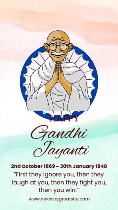 Copy of White Gradient Gandhi Jayanti Whatsapp Status | PosterMyWall