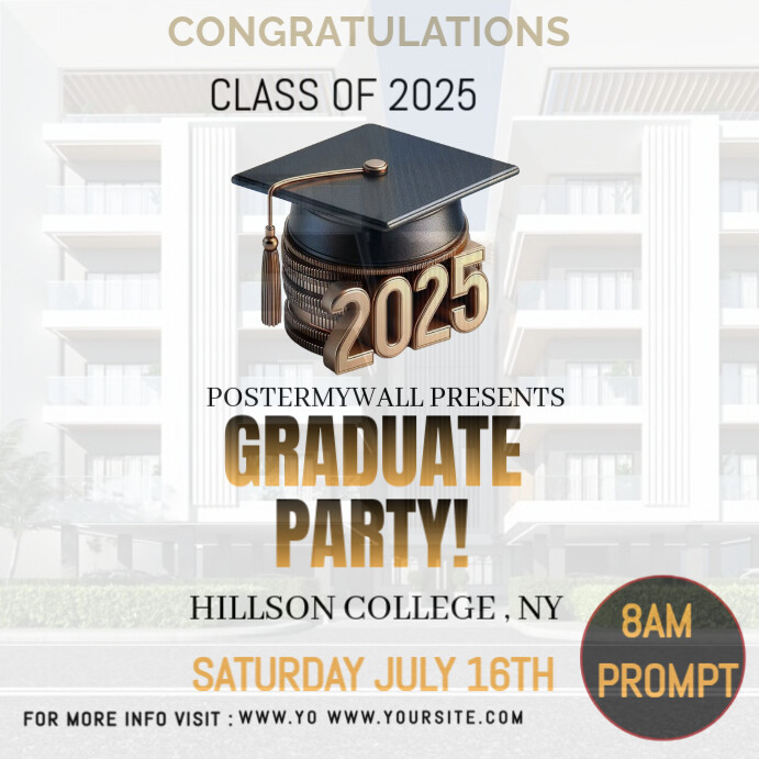 Copy of White Gradient Graduation Party Instagram Post | PosterMyWall