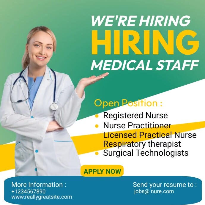 Copy of White Gradient Hiring Medical Staff Instagram | PosterMyWall