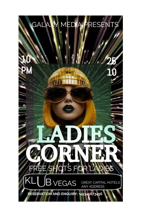 White Gradient Ladies Corner Party Poster Template | PosterMyWall