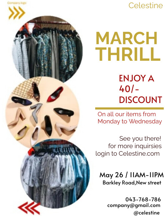 White Gradient March Thrill Flyer (us Letter) Template | PosterMyWall