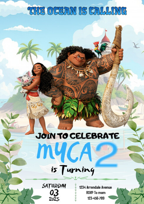 White Gradient Moana A4 Template | PosterMyWall