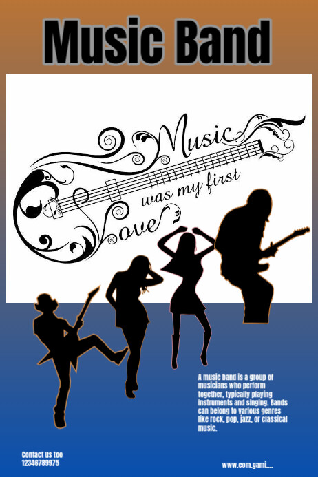 White Gradient Music Band Poster Template | PosterMyWall