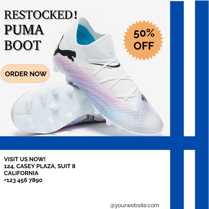 White Gradient New Puma Football Boot Instag Template | PosterMyWall