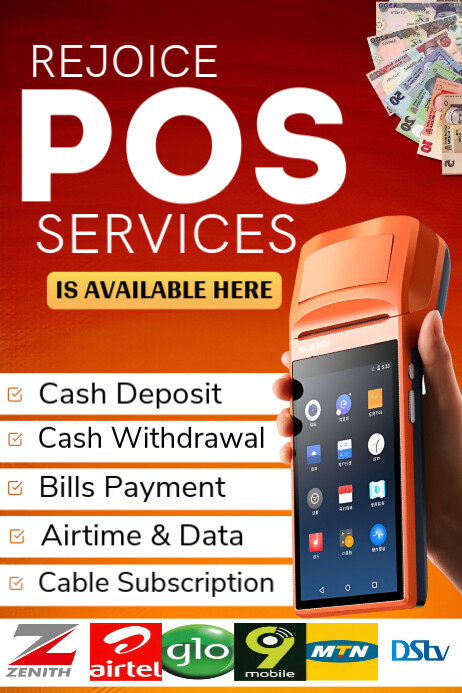Copy of White Gradient Pos Services Ad Poster | PosterMyWall